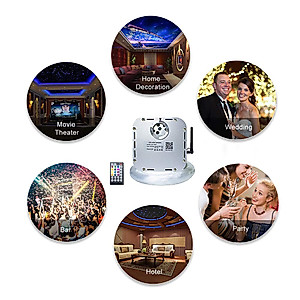 AKEPO 32W RGBW APP+Twinkle+Music Control Fiber Optic Lights Kit Star Ceiling Sky Light, 400pcs of Mixed Φ (0.75+1+1.5+2mm) 13.1ft/4m Optical Fiber Cable and Crystals for Car & Media Movie Room Decor