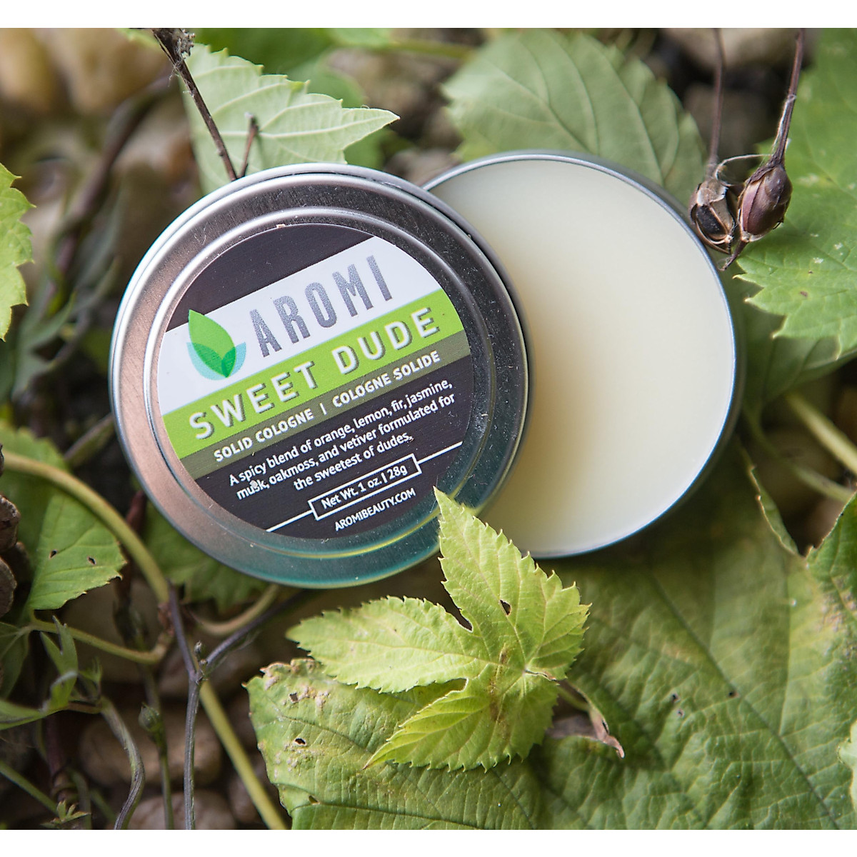 Aromi Solid Cologne | Spicy, Citrus Men's Fragrance, Oakmoss Scent, Vegan, Cruelty-free, Father's Day Gift Idea, Travel, Alcohol-free (Sweet Dude)