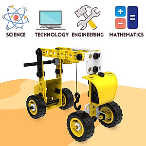 STEM Toys Kids Building Toys – 100 Piece 8-in-1 DIY Learning Construction Toy Set, Educational Kids Building Toys for Boys and Girls Mechanical Engineering Gifts Sets for Ages 5 6 7 8 9 + Years Old