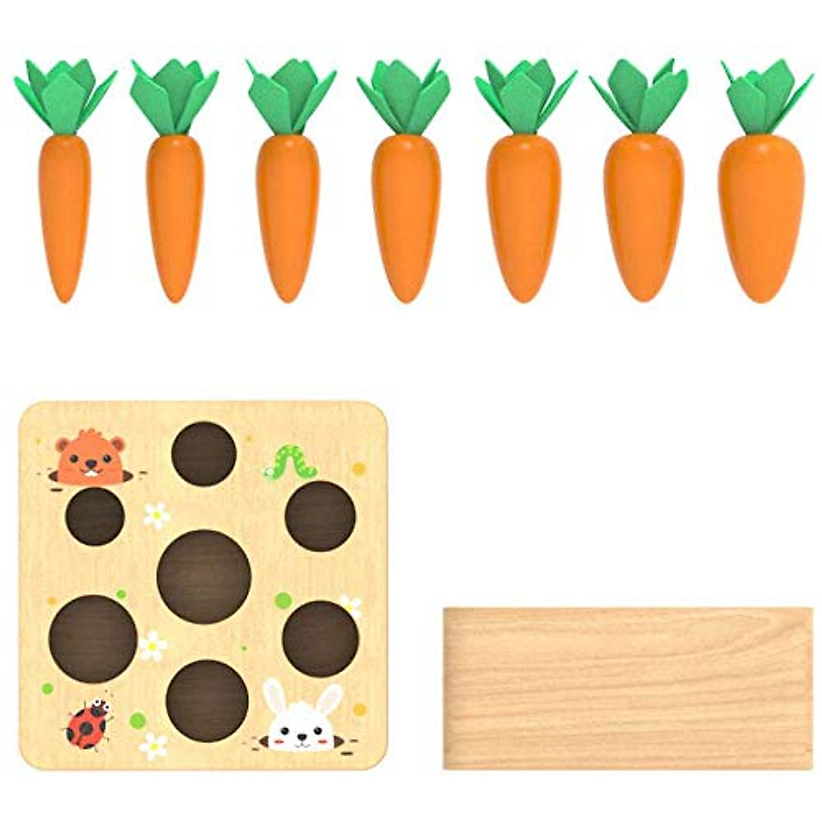 Ancaixin Montessori Toys for Babies 6-12 Months, Wooden Toys for 1 Year Old Boys and Girls, Educational Carrot Harvest Toy for Toddlers, Shape Sorting Matching Puzzle, Developmental Birthday Gifts
