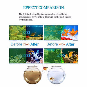 KINGYEENUO Aquarium Clean Light, 9W Submersible Aquarium Light, Fish Tank Clean Light with Timer, Submersible Waterproof Lamp for Filter Tank Sump Swim Pool