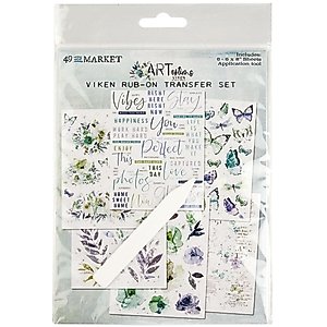 49 AND MARKET Art VIKEN RUB-ONS 6X8 6/PKG, White