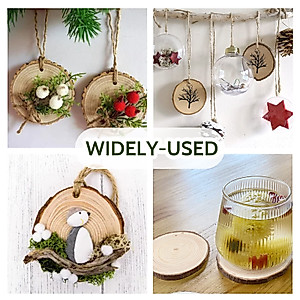 Falling in Art 3.1-4 Inches Natural Wood Slices Set for Crafts - 25Pcs Round Wood Discs with Pre-drilled Hole for DIY Projects, Christmas Ornaments and Wedding Decoration