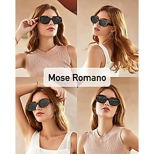 Mose Romano Retro Oval Sunglasses for Women Men Polarized Handmade Acetate Women's Sunglasses Trendy