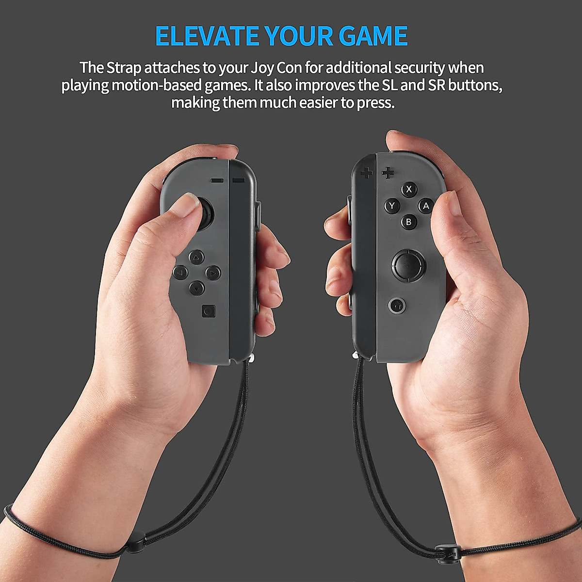 KOOWOD Wrist Strap for Switch Joycon – 1 Pair Lanyard Replacement Parts Accessories Caps for Joy Con Controller