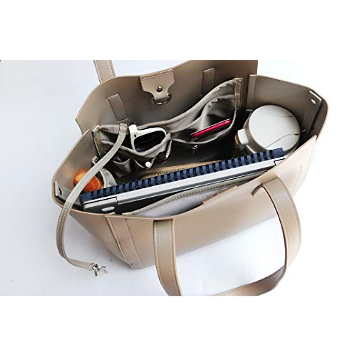 Women Tote Multiple Pockets Organized Shoulder Handbag for Work and Weekend, Office Lady Leather Bag (Green)