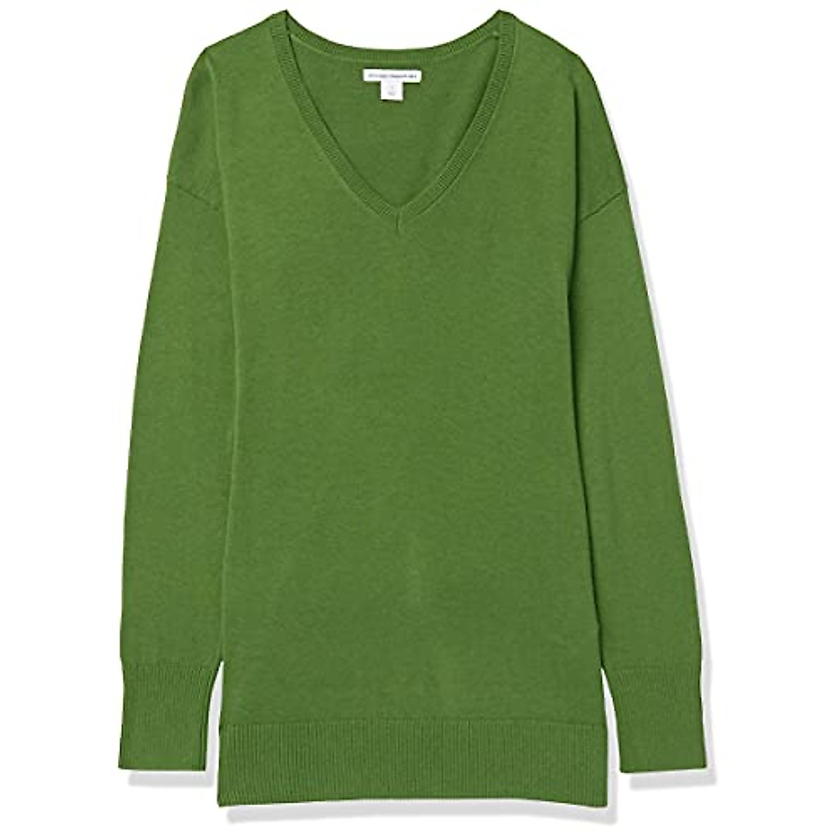 Amazon Essentials Women's Lightweight Long-Sleeve V-Neck Tunic Sweater (Available in Plus Size), Green, Small