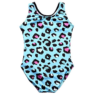 Rosdeer Little Girls' Swimming Gymnastics Blue Leotard Dancewear 6X-7