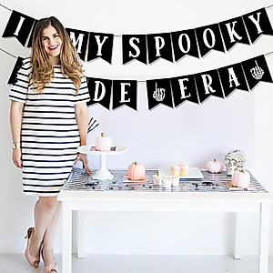 In My Spooky Bride Era Banner Halloween Bachelorette Banner Skeleton Bridal Shower Banner for Women Bride to Be Skull Wedding Engagement Bachelorette Party Decor Supplies