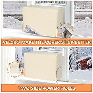 20.5"L x 14"H x 7.1"D Indoor Air Conditioner Cover for Midea U-Shaped Window Air Conditioner 8000/10000/120000 BTU, 3 Layers Insulation AC Cover for Midea , Window Air Conditioner Cover Inside, Beige