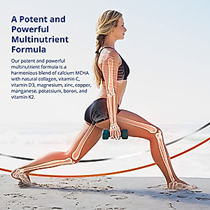 Cardiotabs Bone Essentials with MCHA & Collagen, Calcium Supplement w/ Calcium Hydroxyapatite for High Absorption, Bone Density and Heart Supplement w/ Vitamins, Minerals & Proteins, 120 Capsules