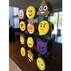 Emoji Charms with Suction 12 Pack, Perfect Markers for Everything from Wine Glass to Red Cups! Lifetime (Multi-Color)