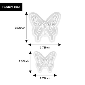 4Pcs Butterfly Fondant Mold Tiny Silicone Wings Fondant Cutter Butterfly Fondant Mold for Wedding Cake Decoration Sugarcraft Candy Fondant Grass Cutter for Gum Paste