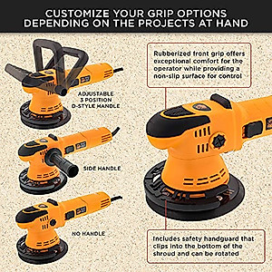 Dura-Gold Heavy Duty 6" Random Orbit Dual-Action Polisher Buffer Sander with Buffing & Polishing 8 Waffle Foam Pad Kit, Variable Speed 2000 to 6400 OPM, High-Performance, 750 Watts, Car Auto Detailing