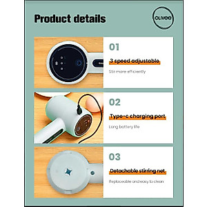 Electric Hand Mixer Egg Beater USB Rechargeable