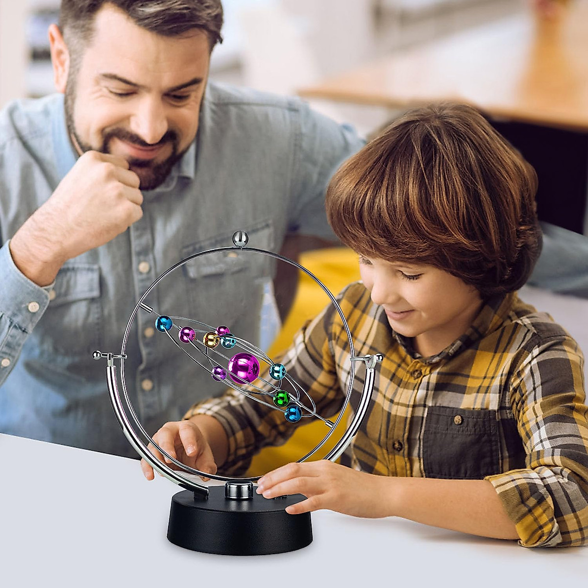 DOTSOG Galaxy Kinetic Art Science Kit Kinetic Art Asteroid Science Desk Toy Home Decorations Electronic Perpetual Motion