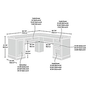 Sauder Barrister Lane L-Desk, Salt Oak finish
