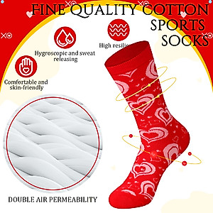 Jeyiour 12 Pairs Socks Bulk Seasonal Holiday Crew Socks Colorful Fancy Soft Stretchy Novelty Design Heart Socks for Women Girls
