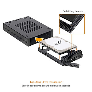 ICY DOCK 1 Bay 2.5 SAS/SATA HDD/SSD Tool-Less Enclosure for External 3.5" Bay | ExpressCage MB741SP-B