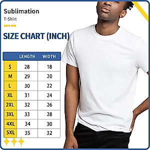 6 Pack Polyester Adult Tshirts for Sublimation White Blank Crew Neck Men Short Sleeve T-Shirt (5X_l)