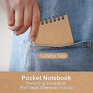 wavamawa Pocket Notebooks Set of 12, Small 3x5 Spiral Notepads, Office Style Mini Notebook, Small Notepad Pocket Size, Memo Pads for Home, College, Work or School - Lined College Ruled Paper