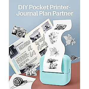 Phomemo Mini Sticker Printer- M02X Inkless Pocket Printer Blutooth Thermal Portable Sticker Maker Machine for Study, DIY Scrapbook, Photos, Green