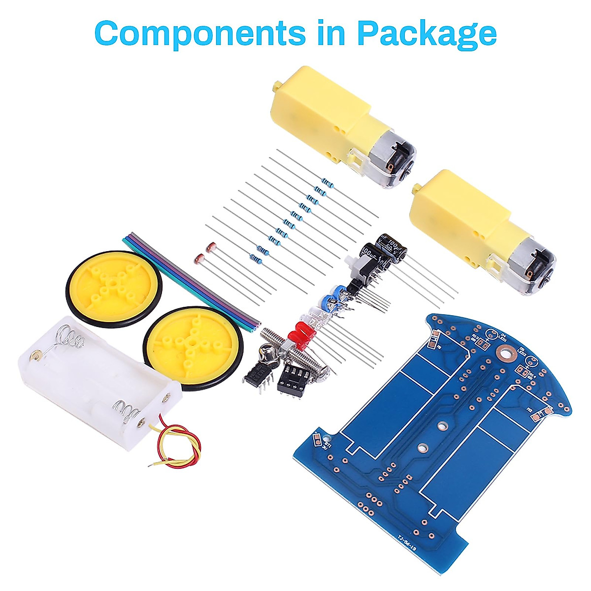 MiOYOOW Practice Soldering Learning Electronics DIY Kit Smart Car TT Motor Soldering Project Kits Line Following Robot Beginners DIY Electronics Education School Competition