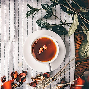 Kingrol 8 Ounces Cappuccino Cups with Saucers & Spoons, Porcelain Tea Cup Set, Set of 6 Coffee Mugs for Latte, Mocha, Cappuccino, and Mulled Drinks