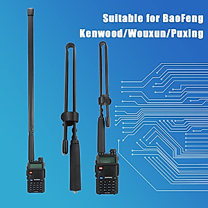 LSENG Ham Radio Antenna Dual Band VHF UHF 144/430MHz 18.5Inch Foldable Tactical SMA Female Handheld Walkie Talkie Antenna for Kenwood Wouxun Baofeng BF-F8HP UV-5R UV-82（2PCS）