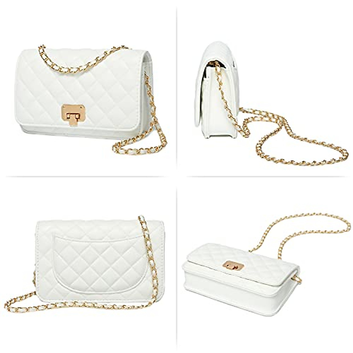 HAKSIM Women Shoulder Bag Quilted Crossbody Purse Designer Lattice Leather Chain Bag