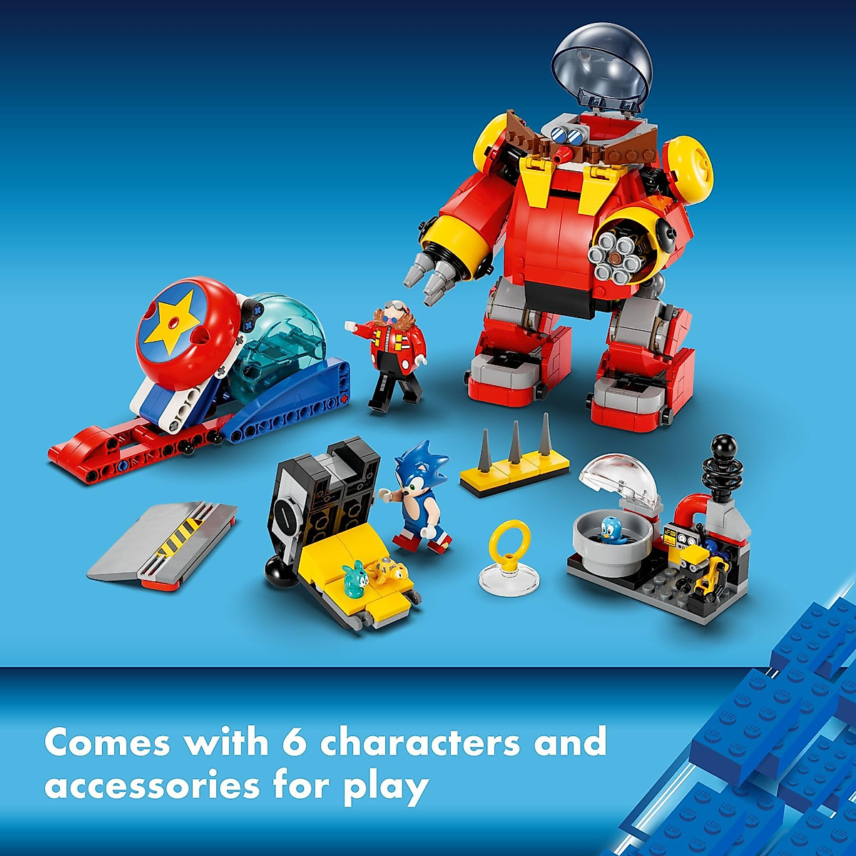 LEGO Sonic The Hedgehog Sonic vs. Dr. Eggman’s Death Egg Robot Building Toy for Sonic Fans and 8 Year Old Gamers, includes Speed Sphere and Launcher Plus 6 Sonic Figures for Creative Role Play, 76993