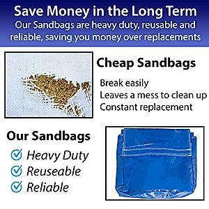 Extra Durable Strong Vinyl Sand Bag | Red PVC | 21" x 21" | Used to Support and Anchor Inflatables, Bounce Houses, Water Slides, Tents, and More | Holds Up to 50 Pounds | 10 Pack