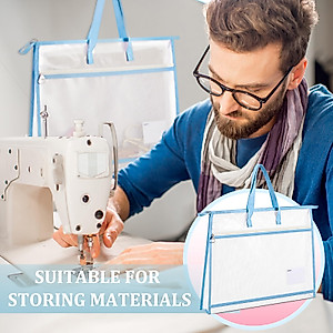 Bulyoou 3 Pcs A3 Project Bag for Quilting Craft Storage for Quilters Clear Mesh Design Art Supply Bag Artwork Storage Organize for Artworks Charts and Teaching Material Multipurpose