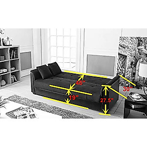 NHI Express Melanie Sofa Futon Bed, Gray