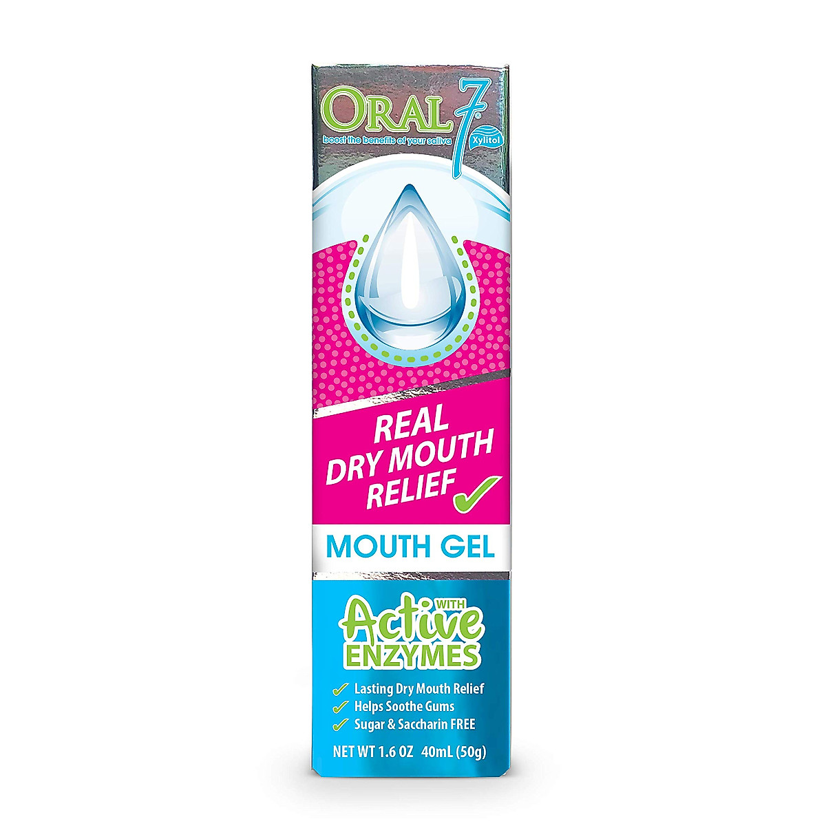 Oral7 - Dry Mouth Moisturizing Mouth Gel Containing Enzymes, Soothes and Protects Gums, Lasting Dry Mouth Relief, Promotes Gum Health and Fresh Breath, Oral Care and Dry Mouth Products 1.6 Ounces