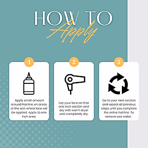 The Hair Diagram - Bold Hold Liquid Gold Reloaded - Glueless Lace Gel - Temporary Hold For Wigs and Hair Systems - Styling Agent For Baby Hairs - Non Toxic - Aerosol & Alcohol Free - Water Based Formula - 4oz