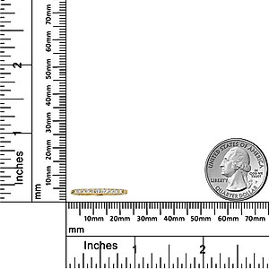 AVORA 10K Yellow Gold Simulated Diamond CZ Half Eternity Band Stackable Ring - Size 7