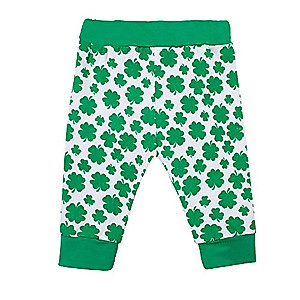 PROMOTED TO BIG SISTER Baby Boys Outfit Set First St Patrick's Day Lucky Clover Long Sleeve Bodysuit (White-Green, 3-6 Months)
