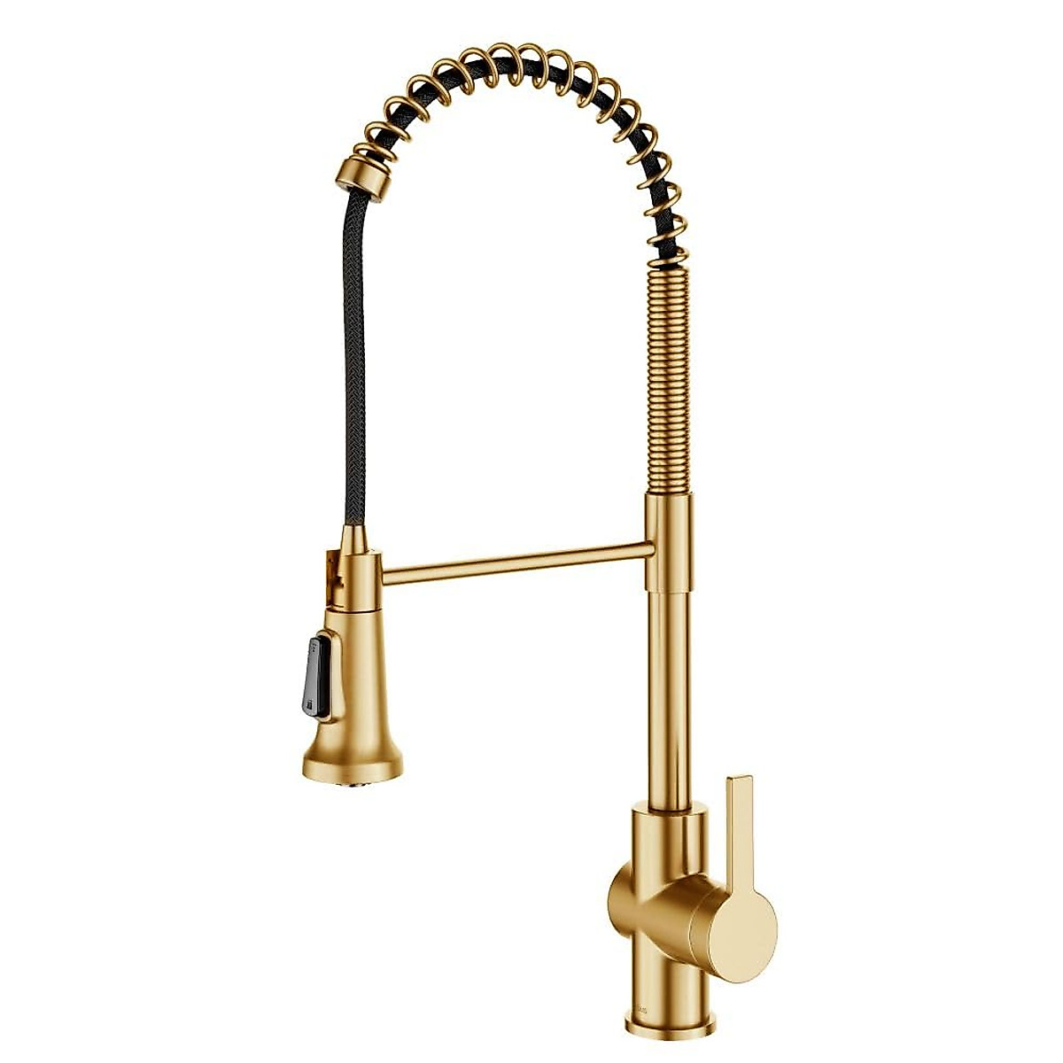 KRAUS Britt 2nd Gen Commercial Style Pull-Down Single Handle Kitchen Faucet in Brushed Brass, KPF-1691BB