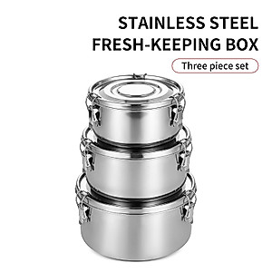 YLARMY Stainless Steel Airtight canisters Food Storage Containers with Lid for Camping Trips Picnic Metal Meal Prep Bento Lunch Boxes Kimchi Container Leak-Proof Smell-Proof for Snacks Salads