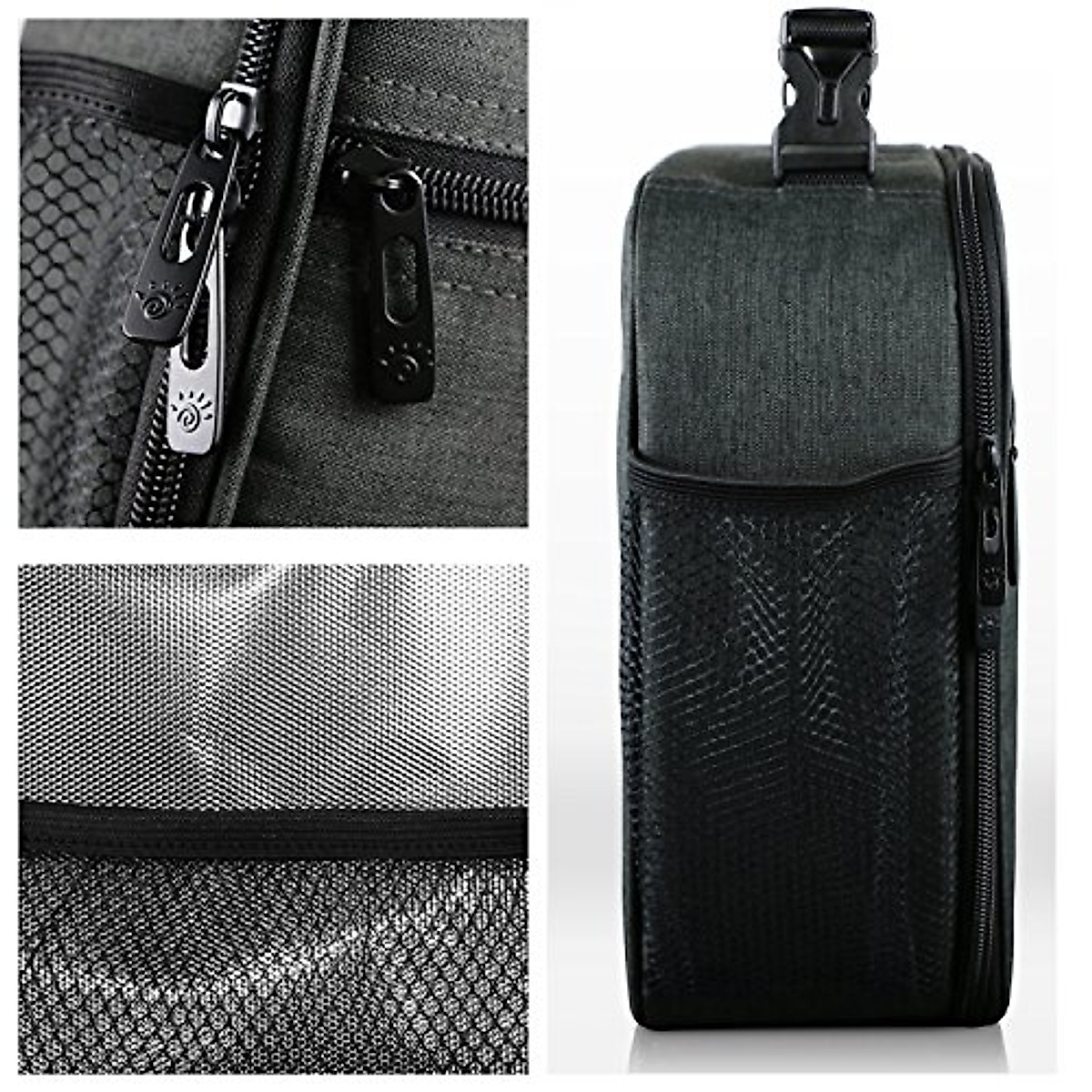 Hap Tim Insulated Lunch Box for Men, Reusable Lunch Bag for Women, Spacious Lunchbox Adult, Dark grey (18654-DG)