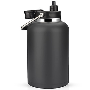 Zenbo One Gallon Jug with Straw,Keeps Cold up to 36 Hours - 128 oz Double Wall Vacuum Insulated Water Bottle, Sweat-Proof & Leak-Proof, Stainless Steel Thermos for Hot & Cold Drinks