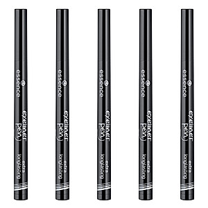 essence | 5-Pack Black Eyeliner Pen | Longlasting & Pigmented Liquid Formula | Glide-on & Precise Application | Felt Tip Applicator | Vegan & Paraben Free | Cruelty Free
