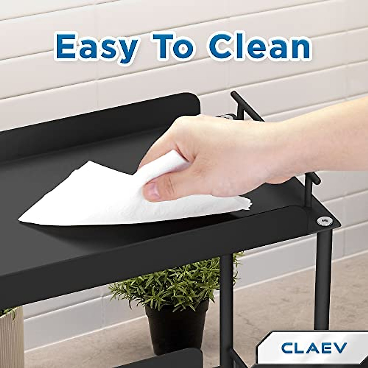 Claev Bathroom Organizer (Black, 13x8x12 Inch) 2 Tier Space Saver Cosmetic Vanity Shelf, Countertop/Counter Sink Storage Tray for Kitchen, Bath, Dresser, Bedroom, Makeup Table