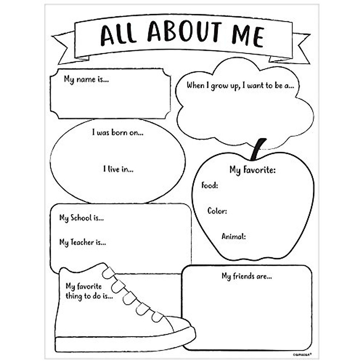 All About Me Activity Sheet - 8.5" x 11, Pack of 30