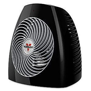 Vornado MVH Vortex Heater with 3 Heat Settings, Adjustable Thermostat, Tip-Over Protection, Auto Safety Shut-Off System, Whole Room, Black