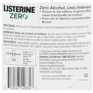 Listerine Zero Mouthwash, Clean Mint, 50.7-Ounce (1.5 L)