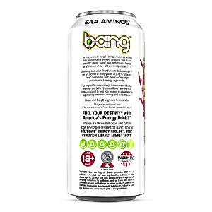 Bang Energy Cherry Blade Lemonade, Sugar-Free Energy Drink, 16-Ounce (Pack of 12)