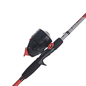 Abu Garcia Abumatic & Max X Spincast Reel and Fishing Rod Combo (Old & New Models), Red, 15 Size Reel - 6'6" - Medium - 2pc