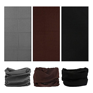 VANCROWN Neck Gaiter Headband Headwear Head Wrap Face Mask Magic Scarf Bandana for Men and Women (12PCS.Solid Color.4)